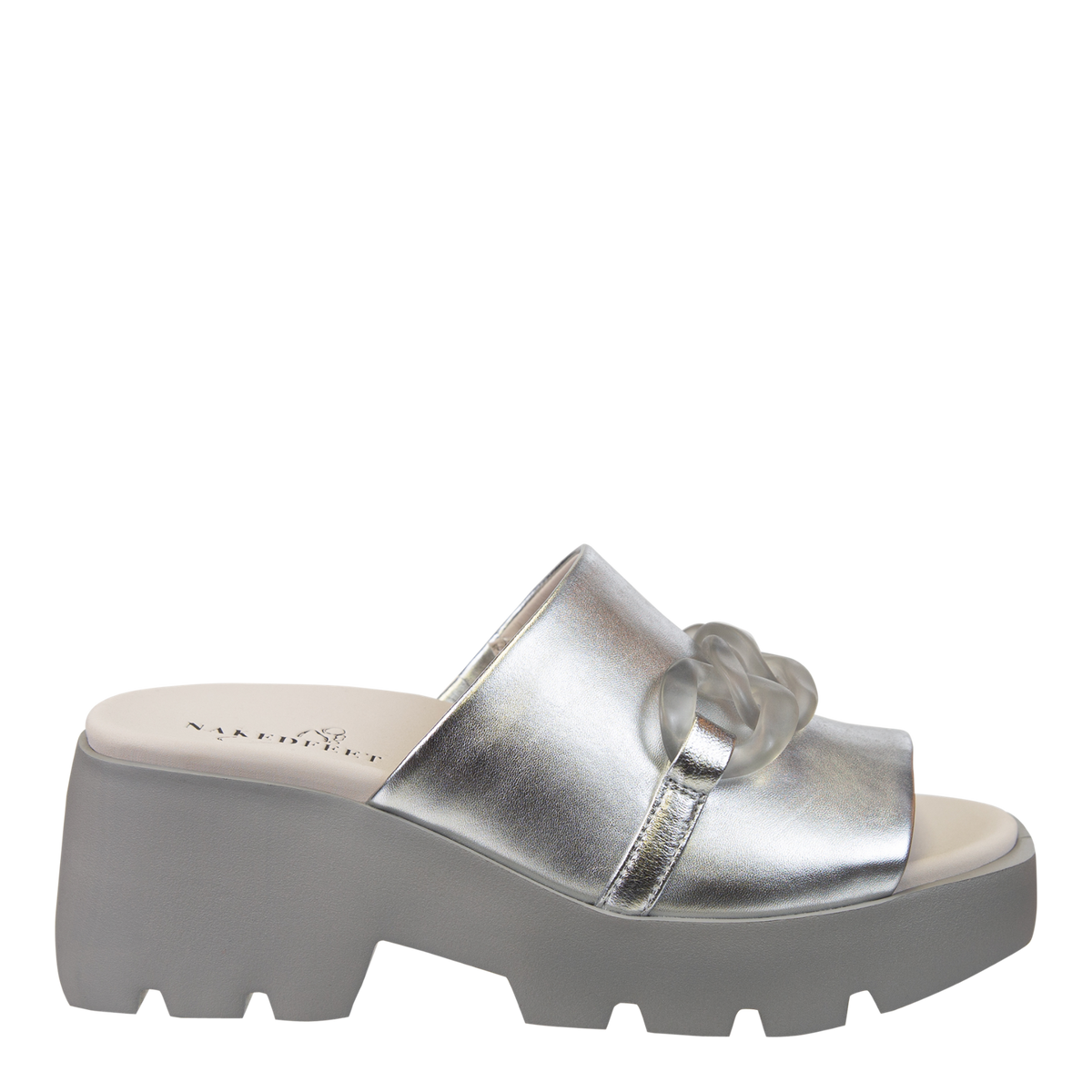 NAKED FEET - ISO in SILVER Platform Sandals – Pumps Boutique